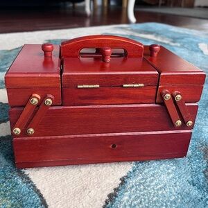 Singer | Storage & Organization | Vintage Singer Wood Sewing Kit ...